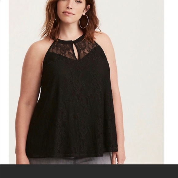 torrid | Tops | Torrid Lace Goddess Neck Tank Top Sz | Poshmark